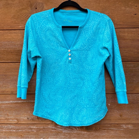 fresh produce | Tops | Fresh Produce Turquoise Henley Top | Poshmark